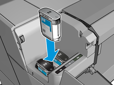 Handling ink cartridges and printhead - HP DesignJet T1600 Printers ...