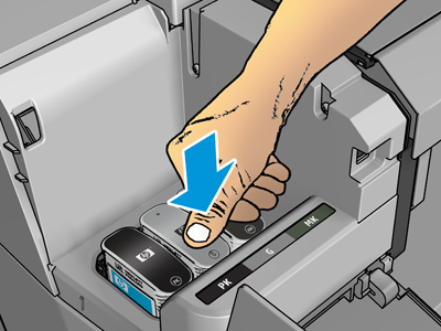 Handling ink cartridges and printhead - HP DesignJet T1600 Printers ...